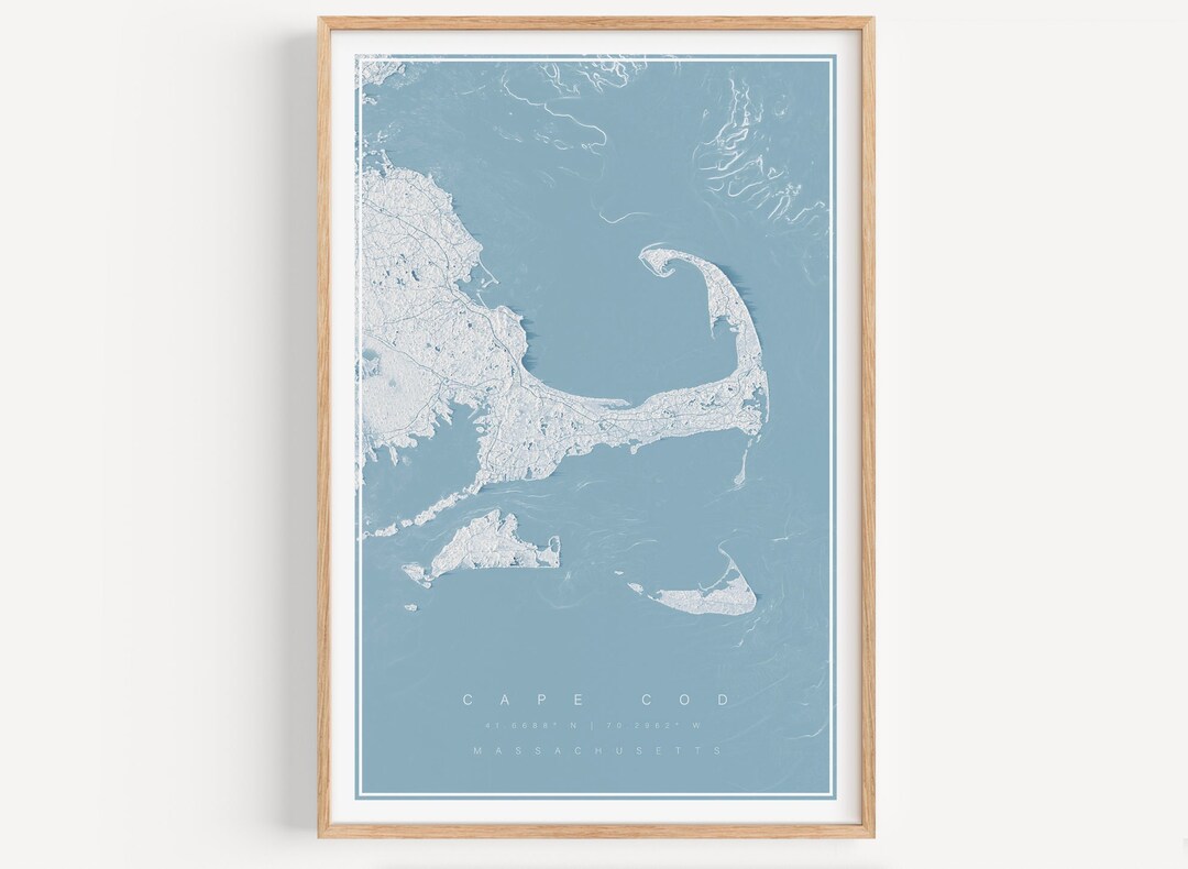 Cape Cod Map Print | Cape Cod Poster | Nantucket Map Print | Martha's ...