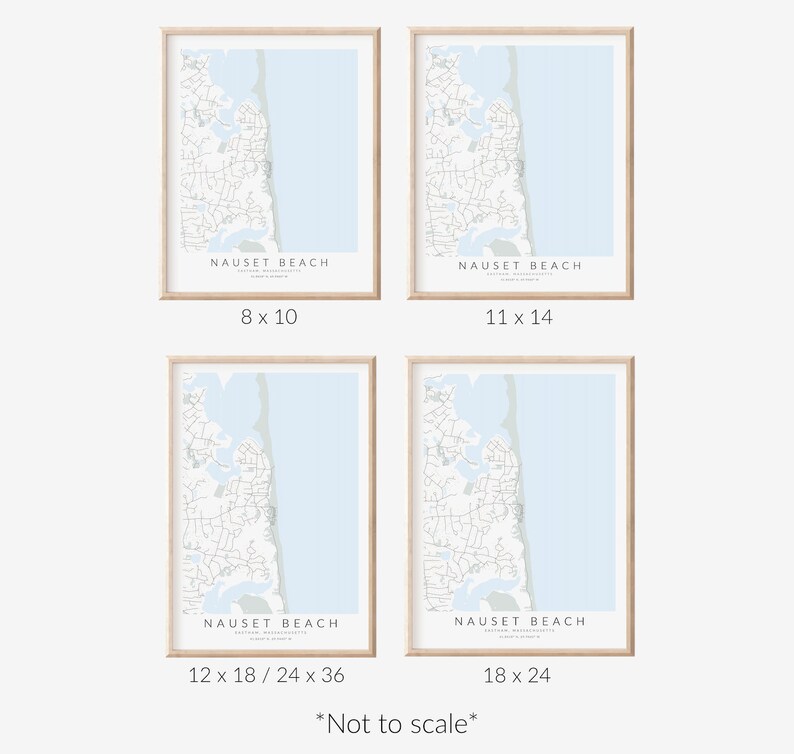 Nauset Beach Map Print, Cape Cod Map Print, Eastham Massachusetts Map ...