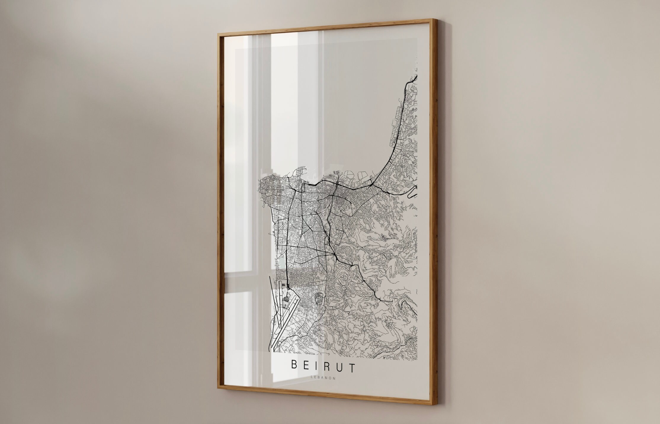 Beirut Map Print, Lebanon Print, Beirut Wall Art, Beirut Lebanon Art ...