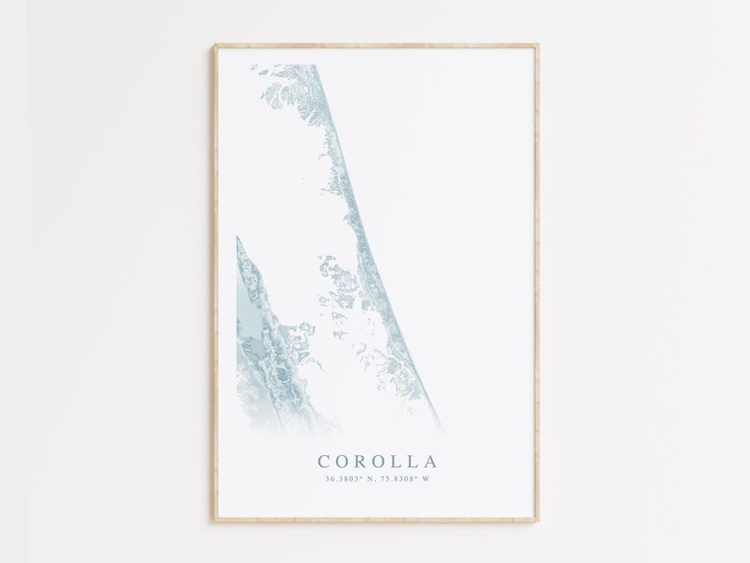 Corolla North Carolina Map Print, Map of Corolla, Outer Banks Map ...