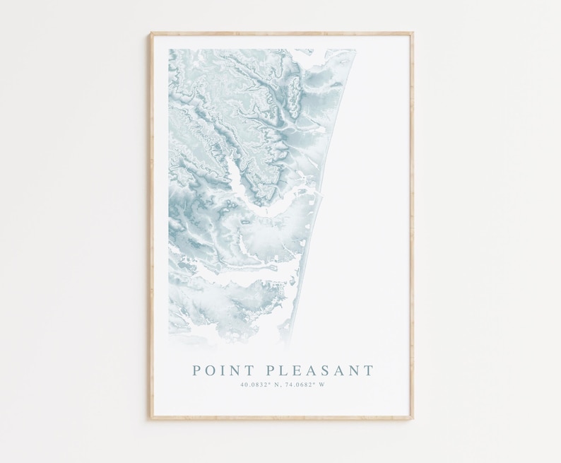 Point Pleasant New Jersey Map Print, Map of Point Pleasant Beach, Point ...