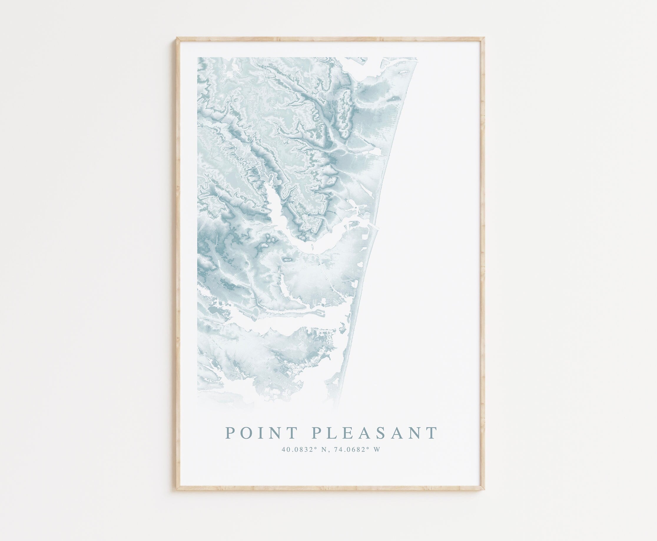 Point Pleasant New Jersey Map Print, Map of Point Pleasant Beach, Point ...