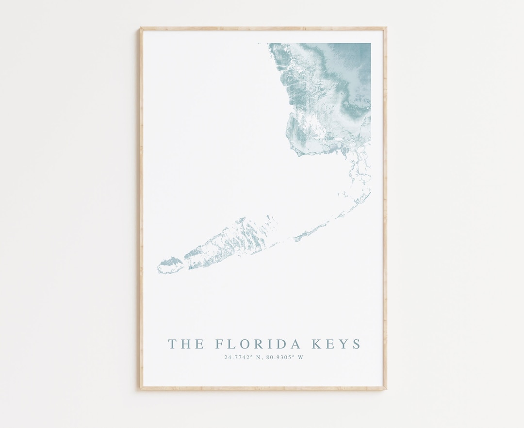 Florida Keys Map Print, Key West Gift, Islamorada Florida Map, Florida ...