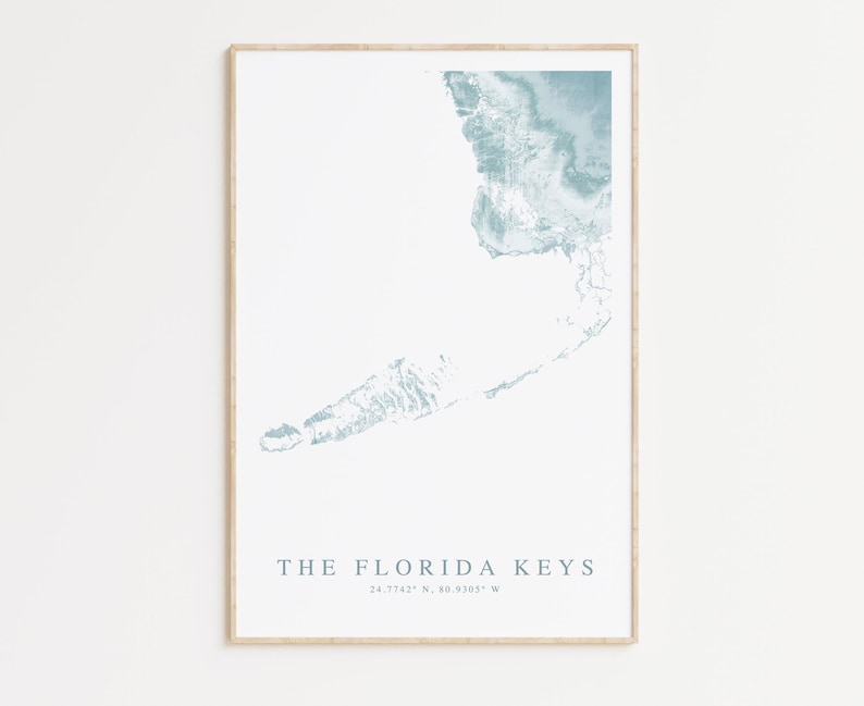 Florida Keys Map Print, Key West Gift, Islamorada Florida Map, Florida ...
