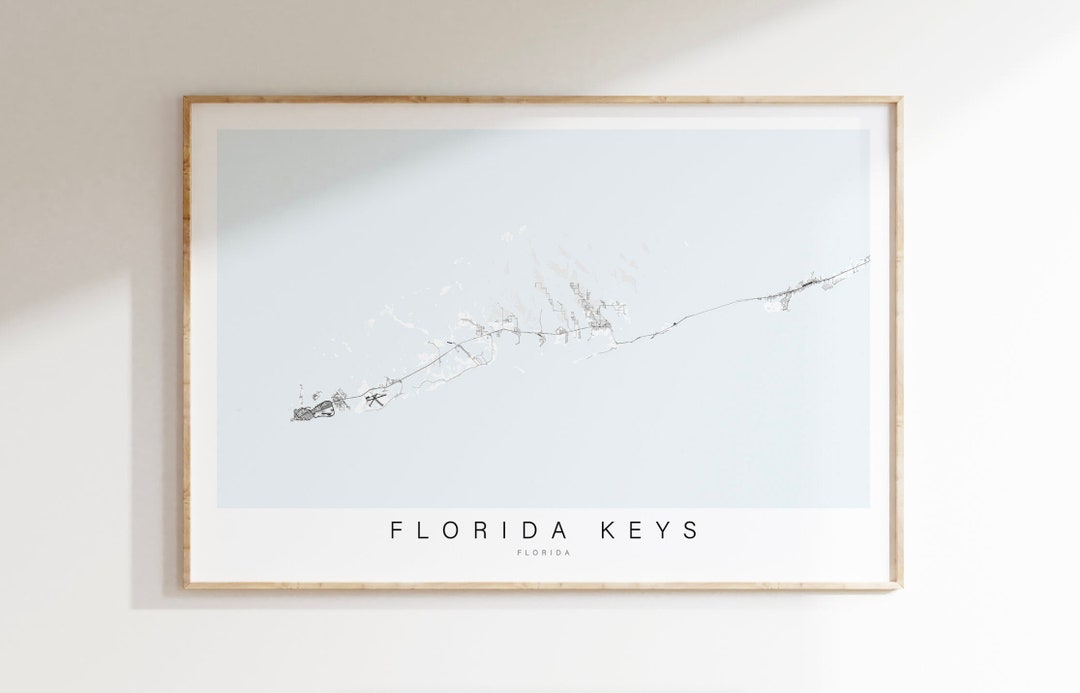 Key West Florida Map Print, Florida Keys Map, Key West Poster, Key West ...