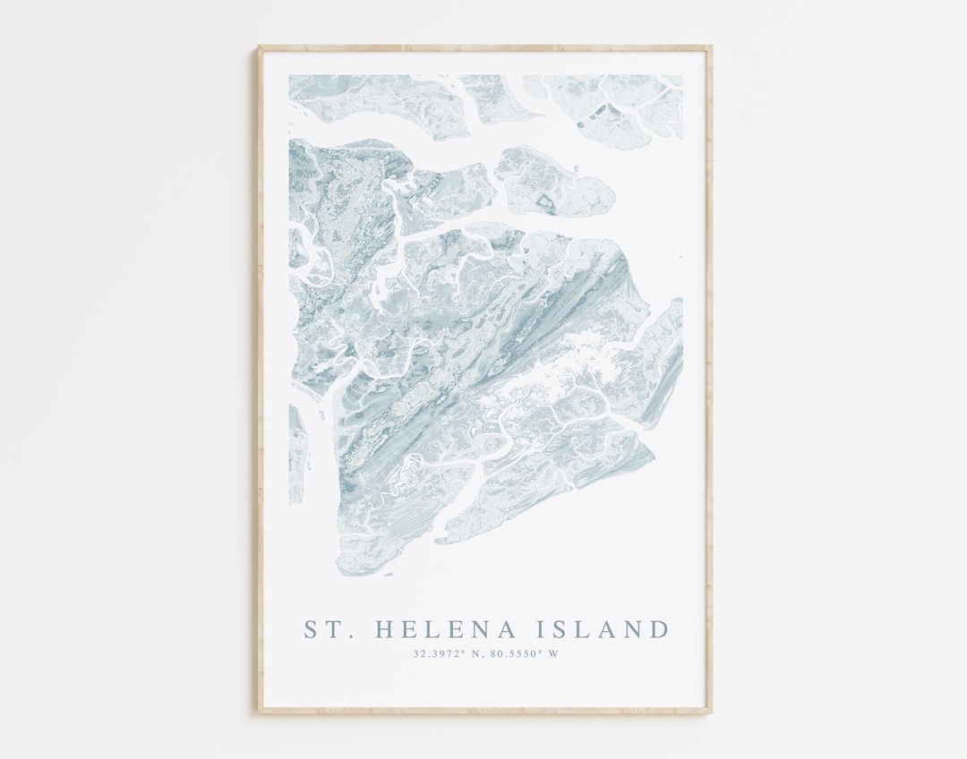 Saint Helena Island Map Print, Map of St. Helena Island South Carolina ...