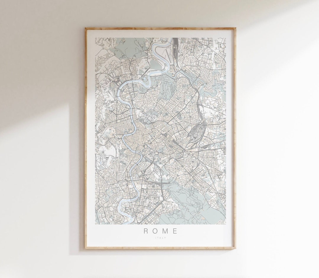 Rome Map Print, Rome Italy Map, Italia Poster, Rome Gift, Italy Gift ...