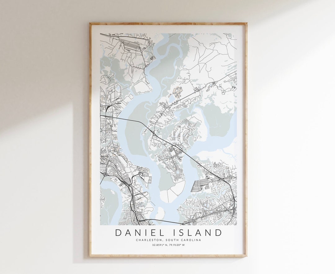 Daniel Island South Carolina Map Print, Map of Daniel Island ...