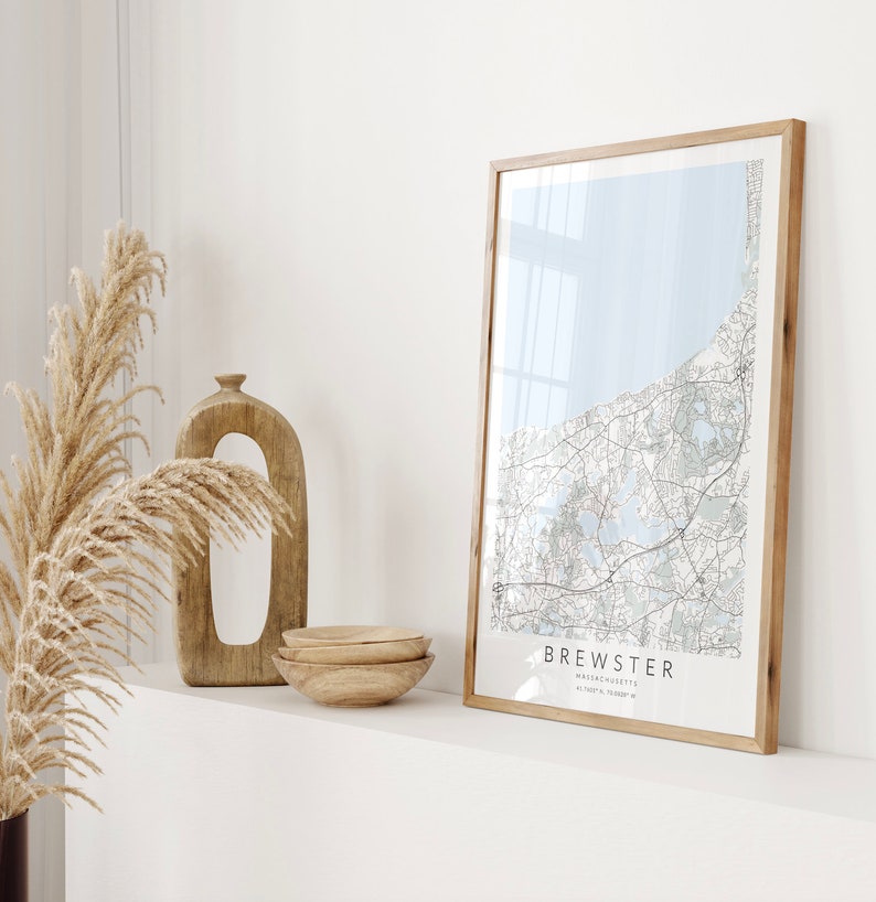 Brewster Massachusetts Map Print, Cape Cod Map Print, Map of Brewster ...