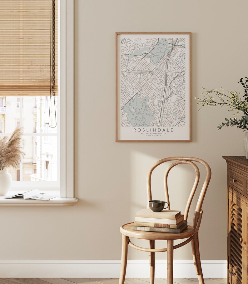 Roslindale Map Print, Roslindale Massachusetts Map, Boston ...