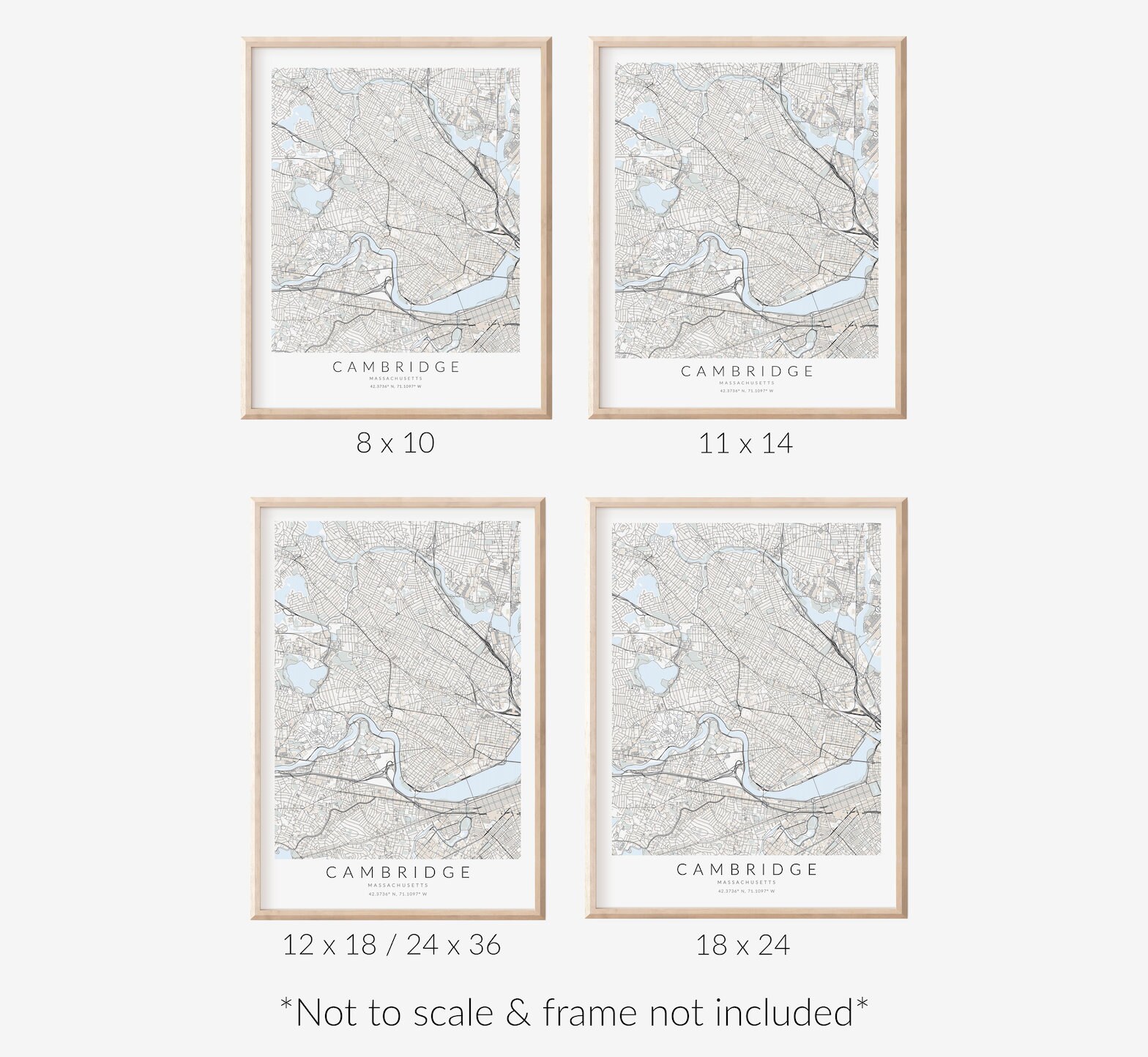 Cambridge Map Print, Cambridge Poster, Boston Map Print, Boston Poster ...