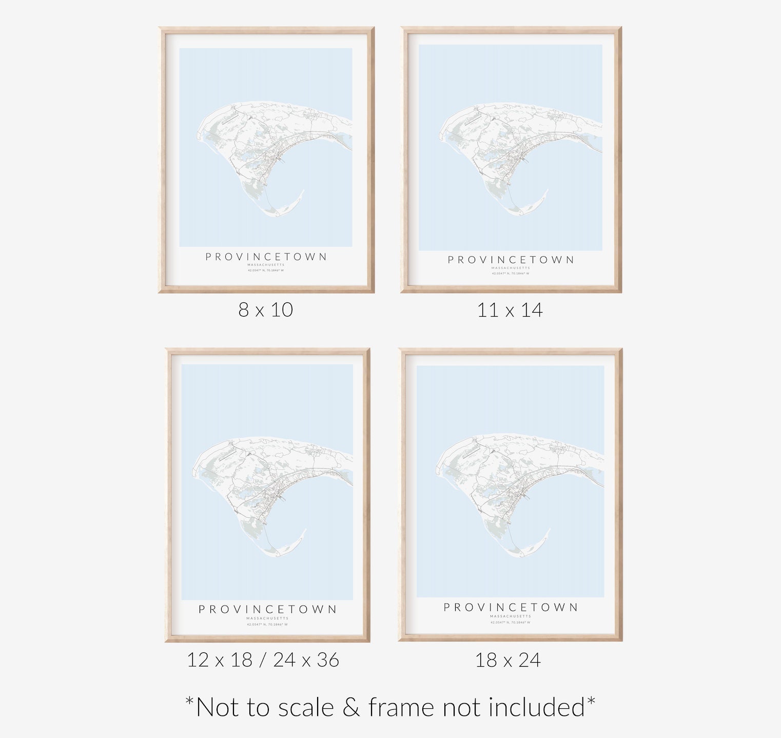 Provincetown Massachusetts Map Print Cape Cod Map Print - Etsy