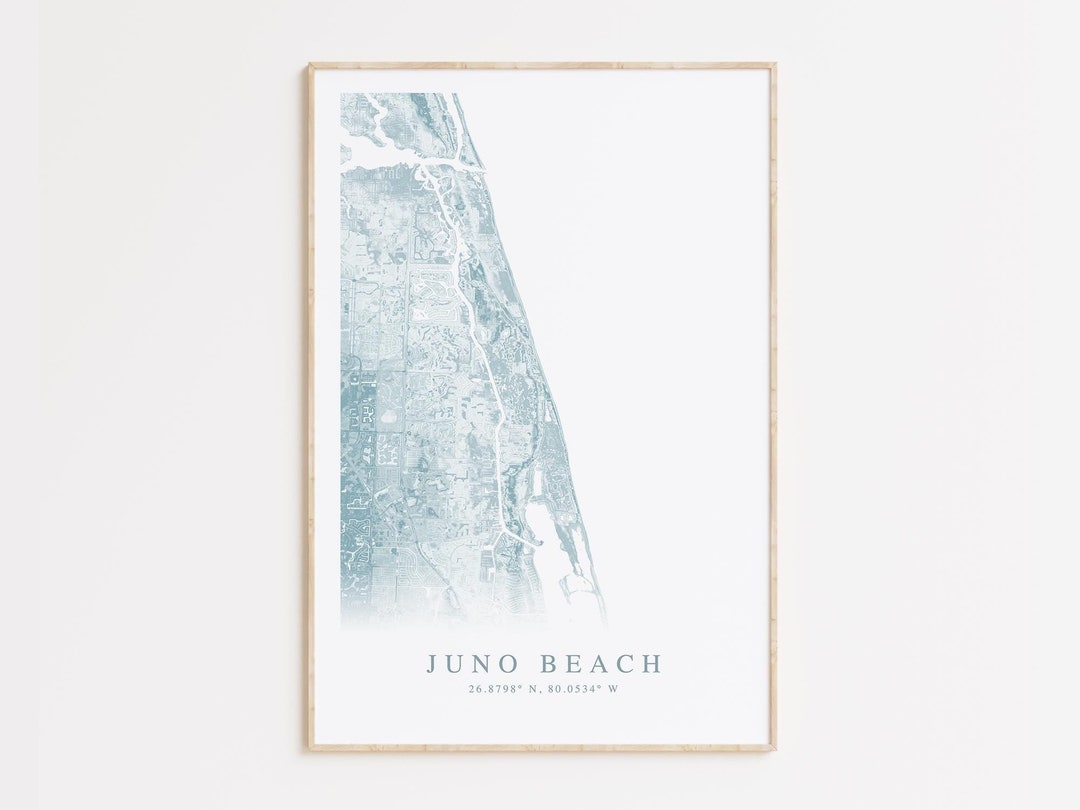 Juno Beach Map Print, Map of Juno Beach Florida, Florida Beach Home ...