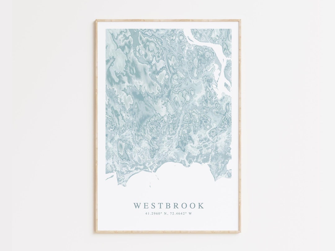 Westbrook Connecticut Map Print, Connecticut Map Art, Westbrook Gift ...