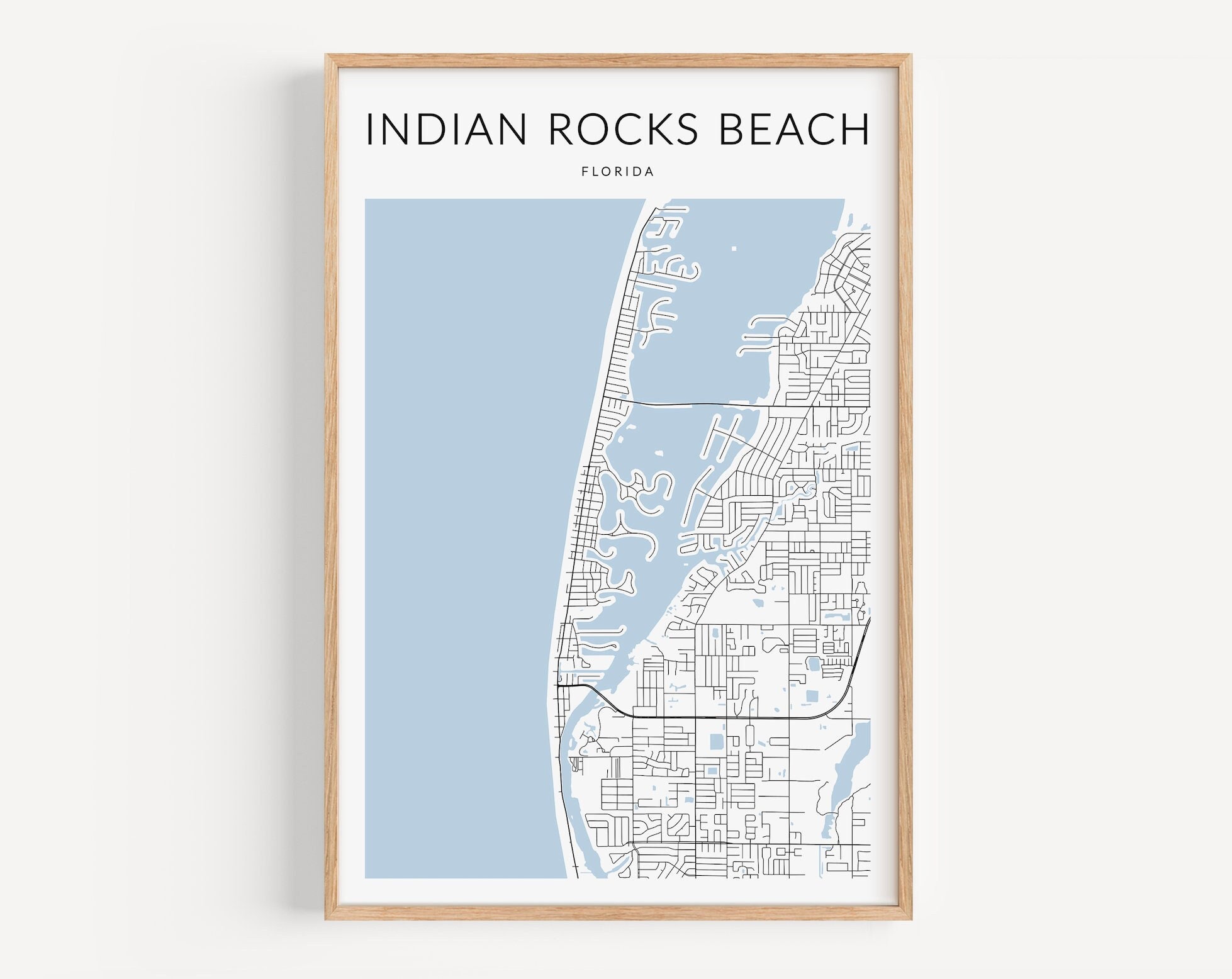 Indian Rocks Beach Map Print, Florida Map Print, Indian Rocks Beach ...