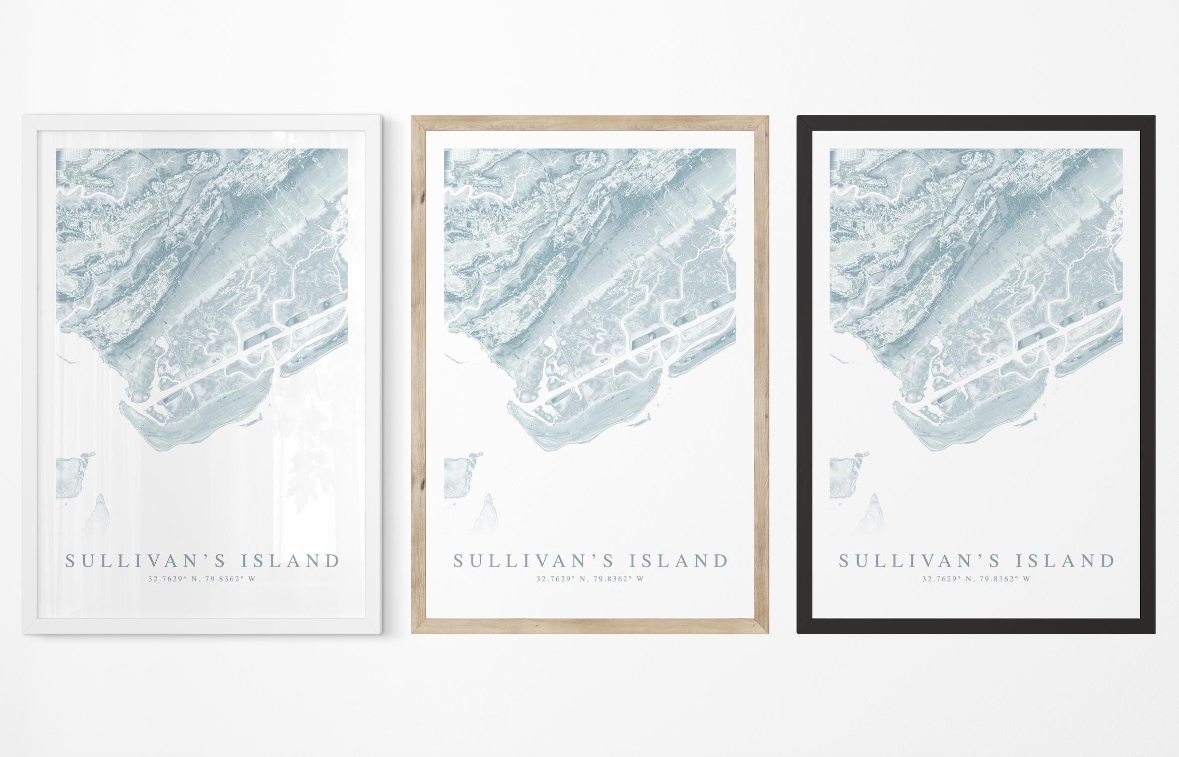 Sullivan's Island Map Print, Map of Sullivan's Island South Carolina ...