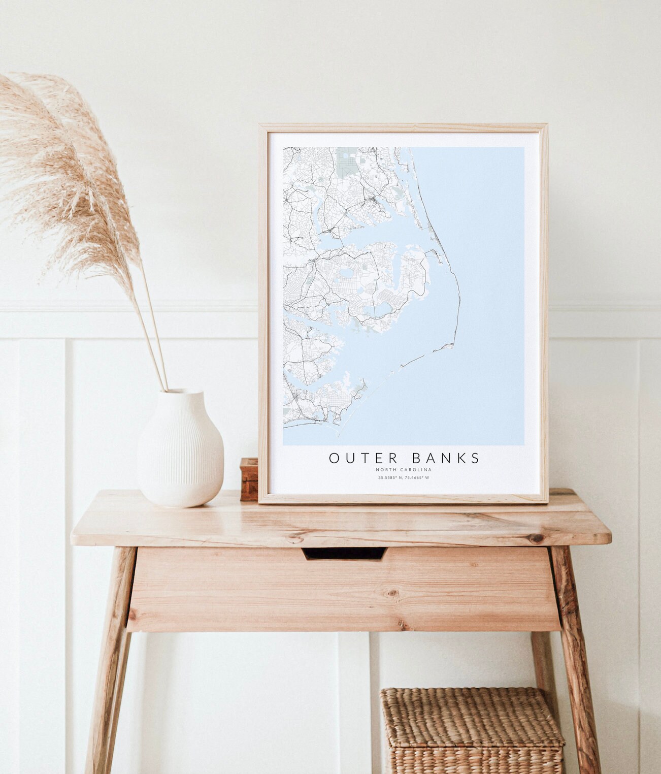Outer Banks Map Print Outer Banks Poster North Carolina Wall - Etsy