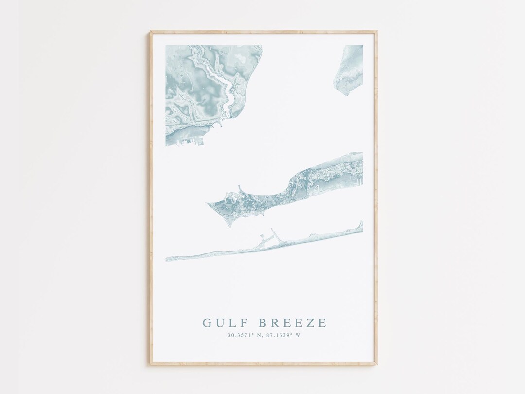 Gulf Breeze Florida Map Print, Map of Gulf Breeze Florida, Florida ...