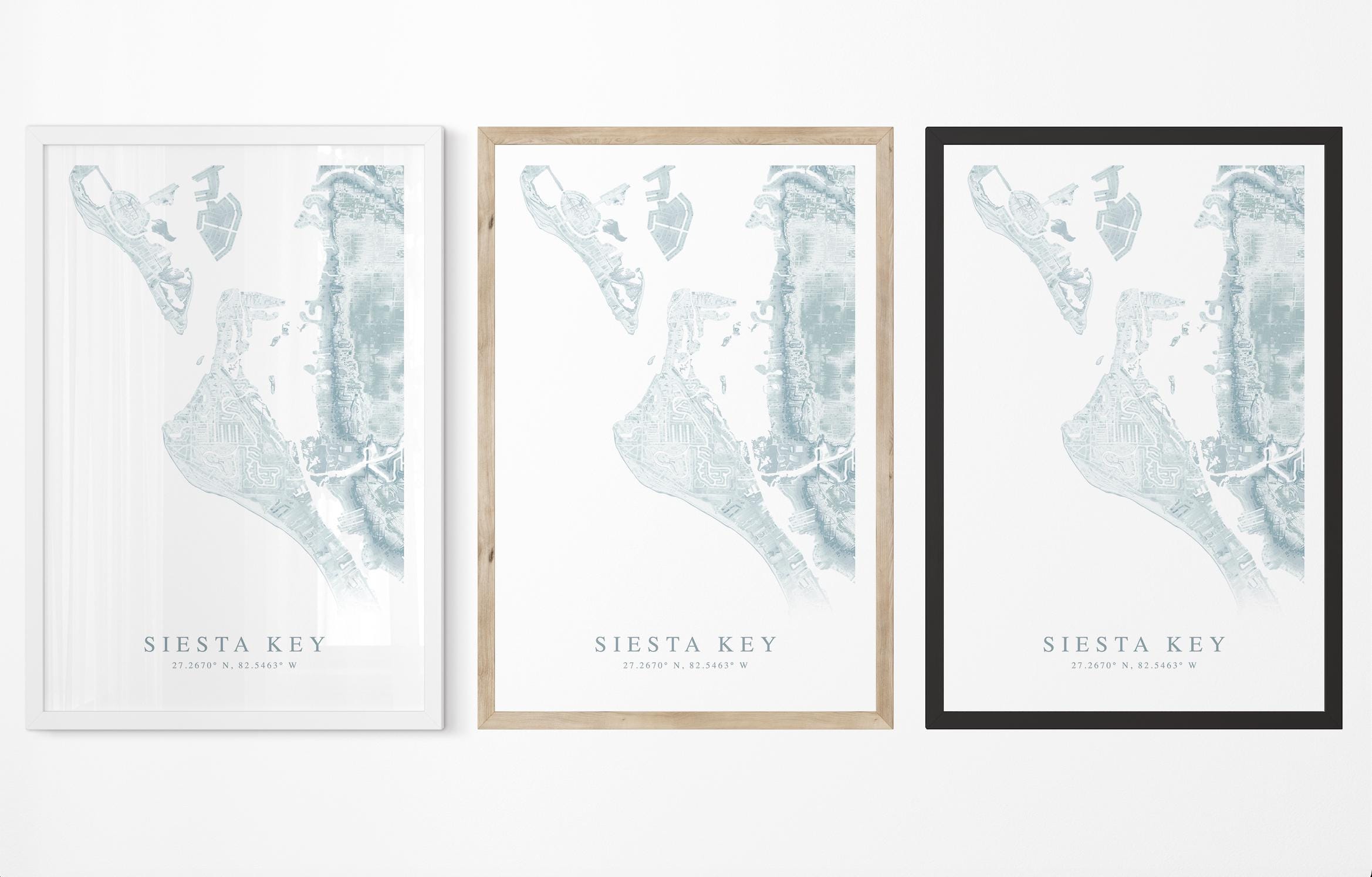 Siesta Key Florida Map Print, Map of Siesta Key Florida, Florida Beach ...
