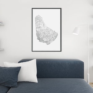 Barbados Map Print | Barbados Island Map | Barbados Poster | Barbados ...