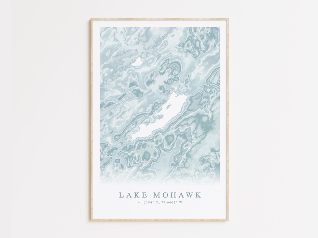 Lake Mohawk Map Print, Map of Lake Mohawk New Jersey, Lake Mohawk Gift ...