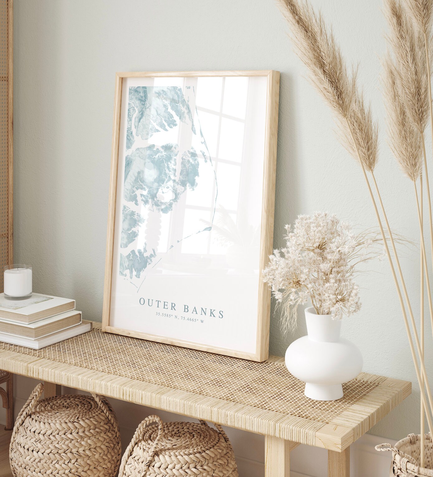 Outer Banks Map Print, Outer Banks Poster, North Carolina Map Poster ...