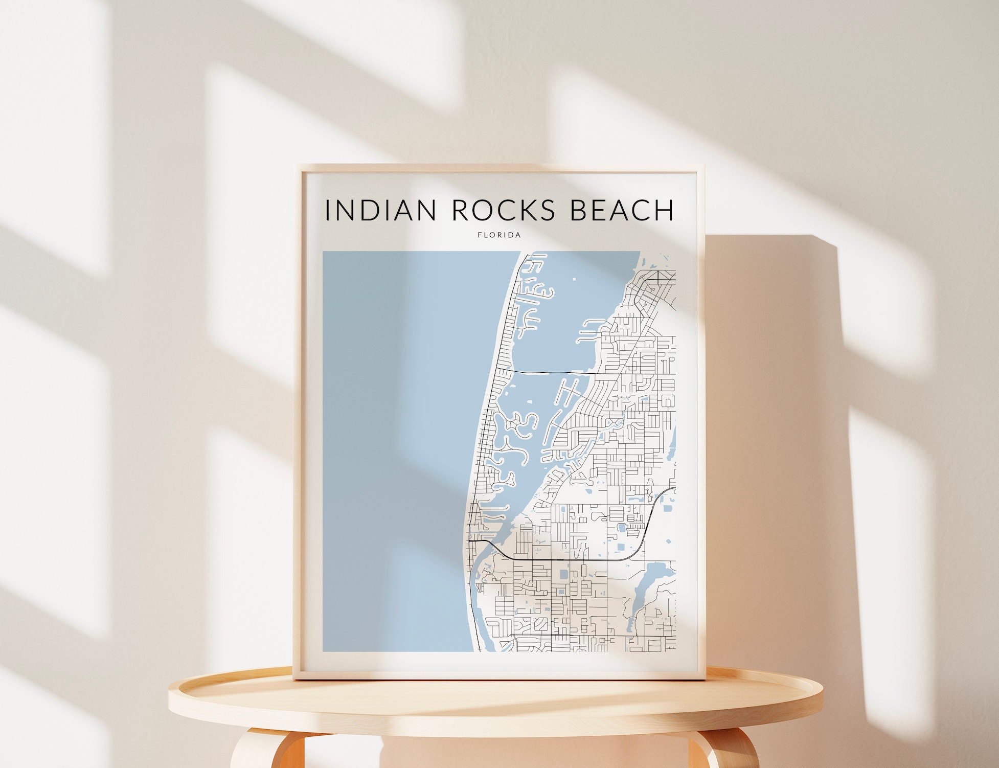 Indian Rocks Beach Map Print, Florida Map Print, Indian Rocks Beach ...