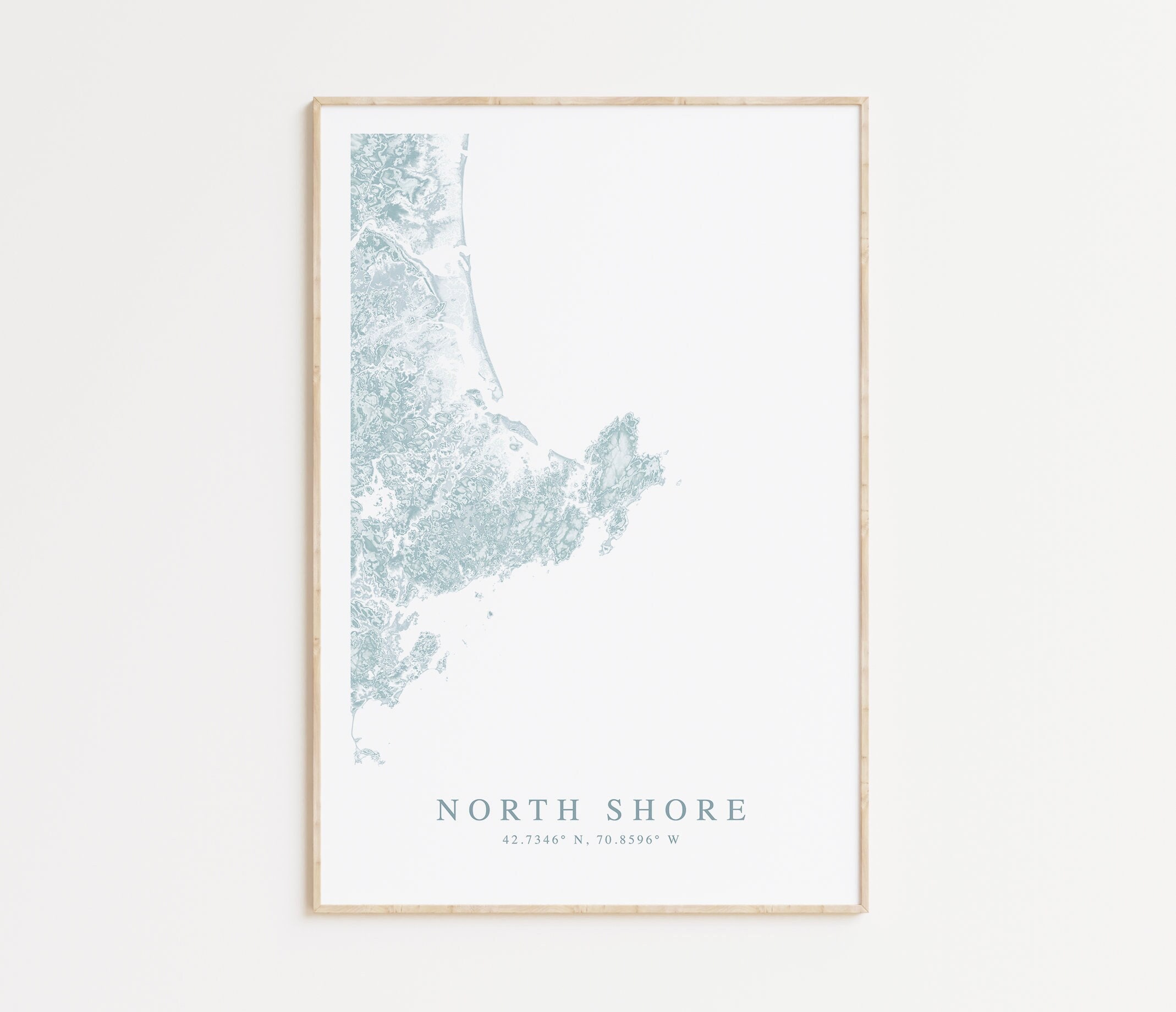 North Shore Massachusetts Map Print, Map of Massachusetts, Boston Gift ...