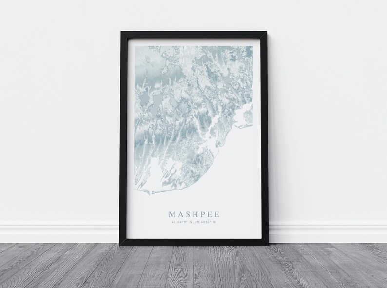 Mashpee Map Print, Cape Cod Map Poster, Mashpee Gift, Massachusetts Map ...