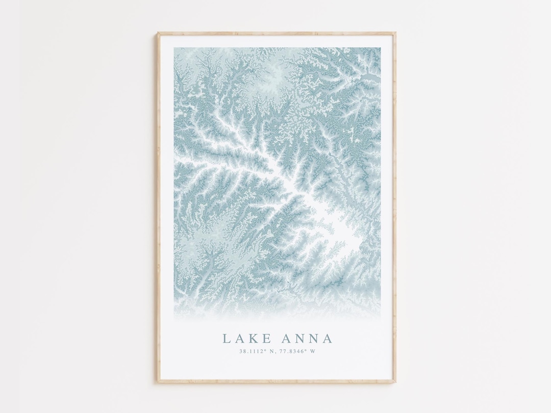 Lake Anna Map Print, Map of Lake Anna Virginia, Lake Anna Gift ...