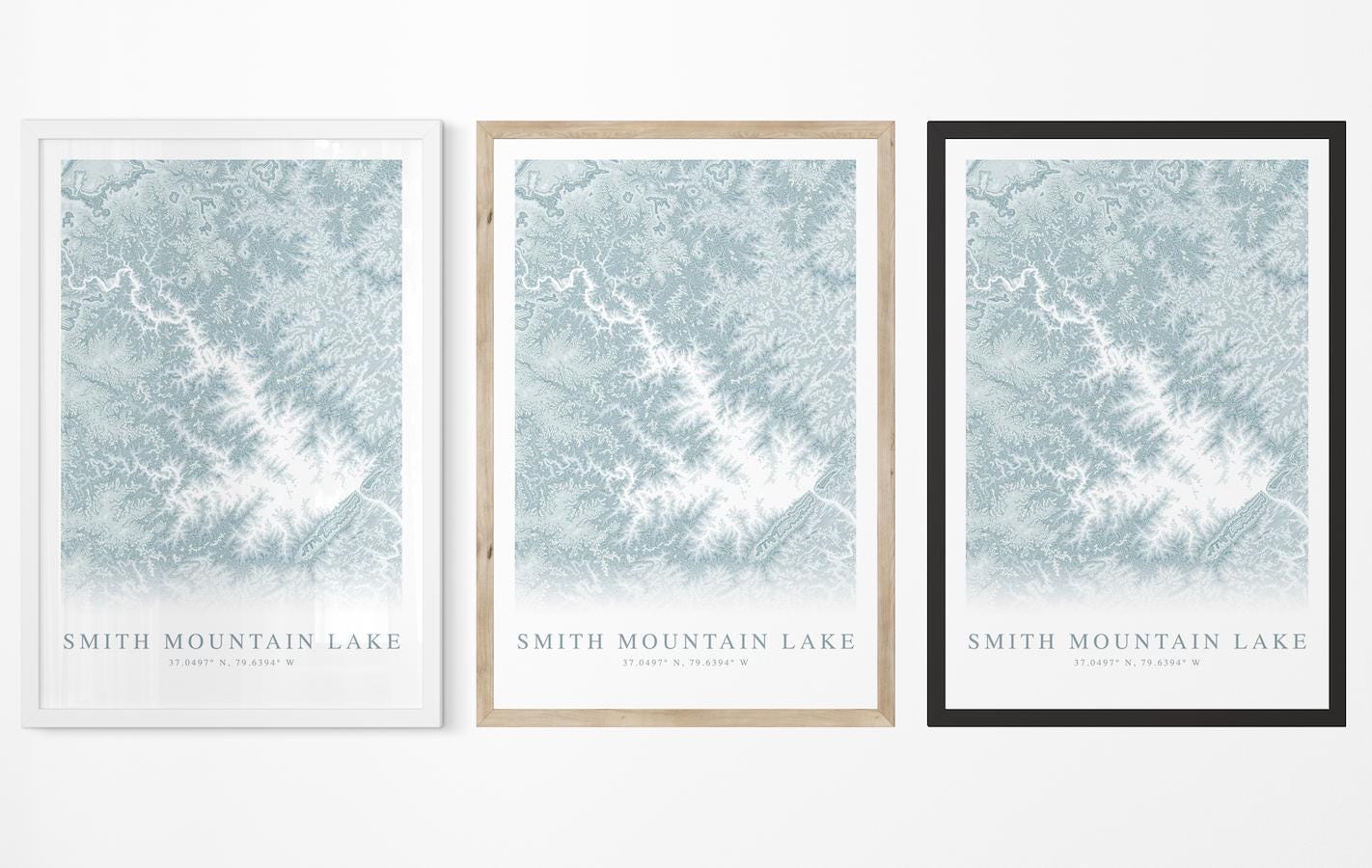 Smith Mountain Lake Map Print, Map of Smith Mountain Lake Virginia ...