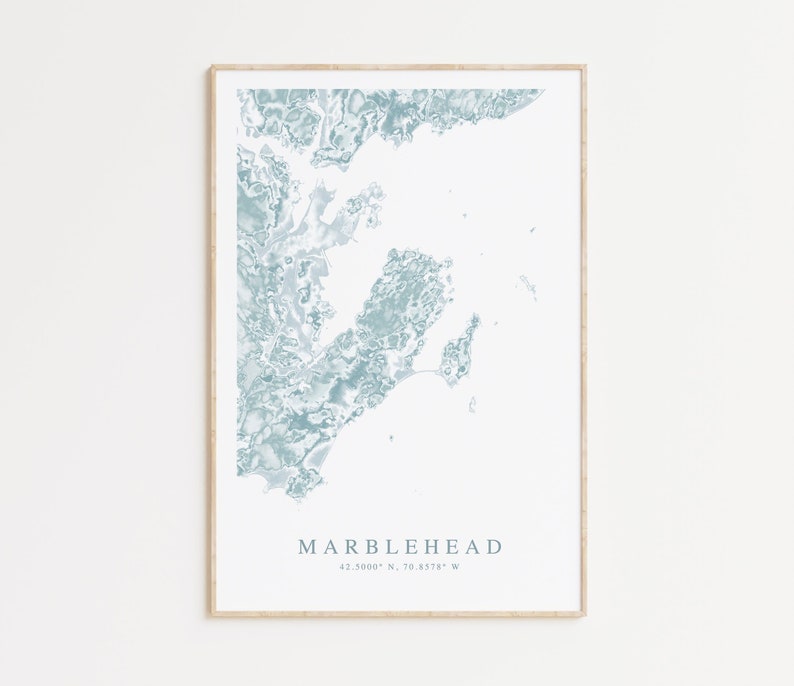 Marblehead Massachusetts Map Print, Marblehead Gift, North Shore MA ...