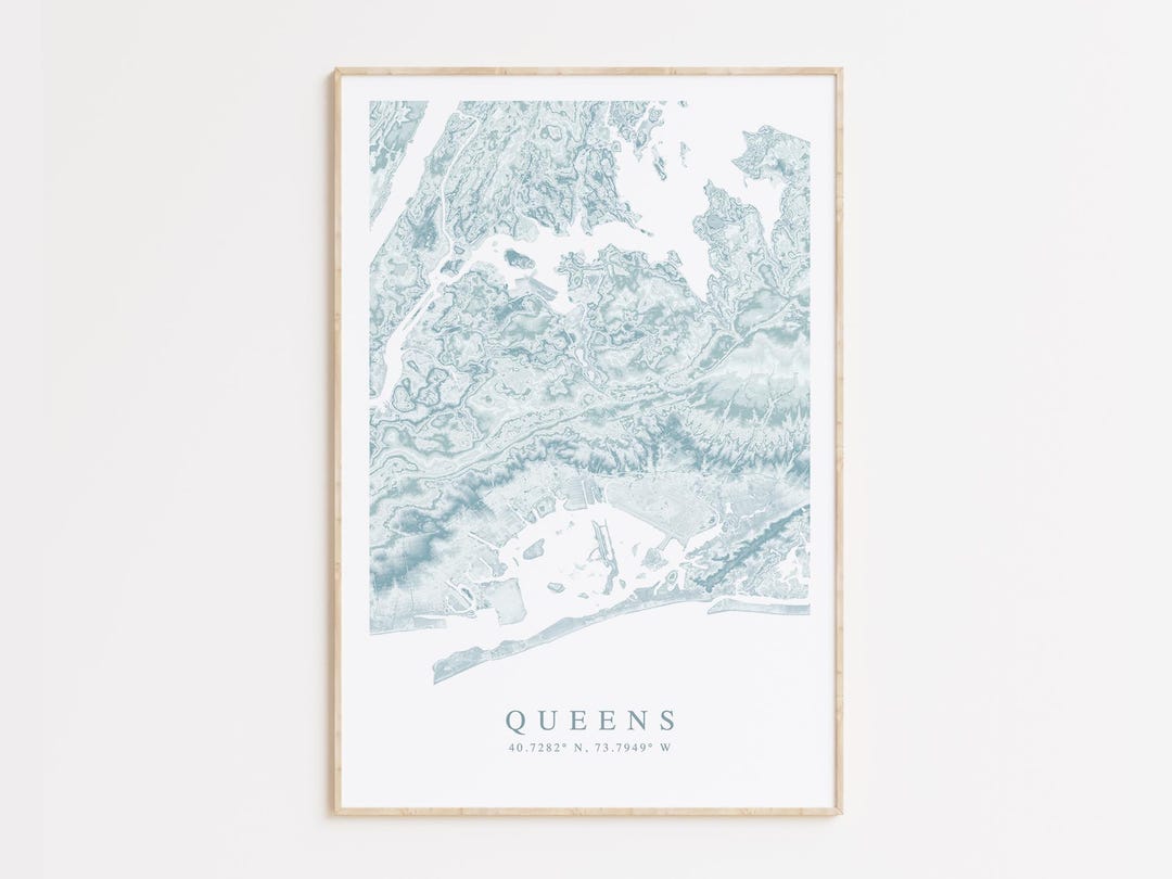 Queens New York Map Print, Queens Gift Map, Long Island Poster, NYC ...