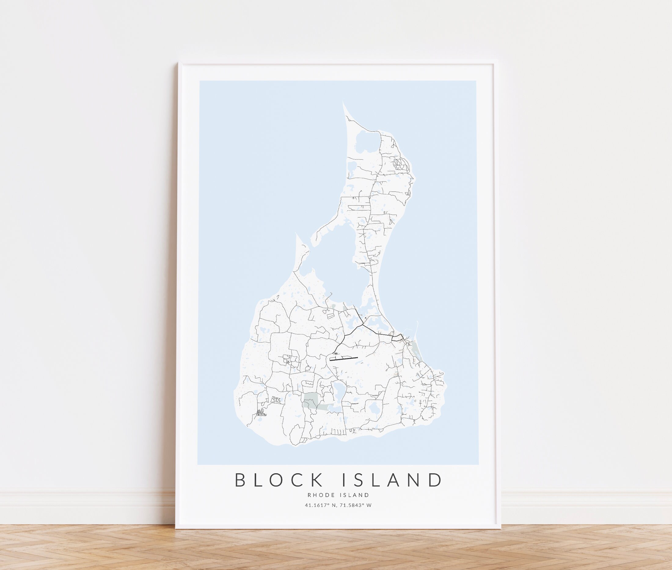 Block Island Map Print, Block Island Poster, Rhode Island Wall Art ...