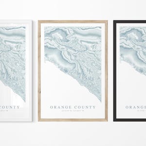 Orange County Map Print, Map of Socal, Beach Home Gift, California Wall ...