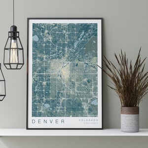 Denver Map Print, Denver Colorado Map Print, Denver Decor, Denver ...