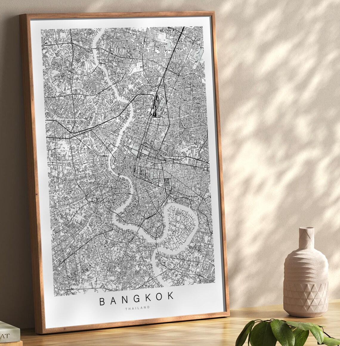 Bangkok Map Print, Map of Bangkok, Bangkok Wall Art, Thailand Map ...