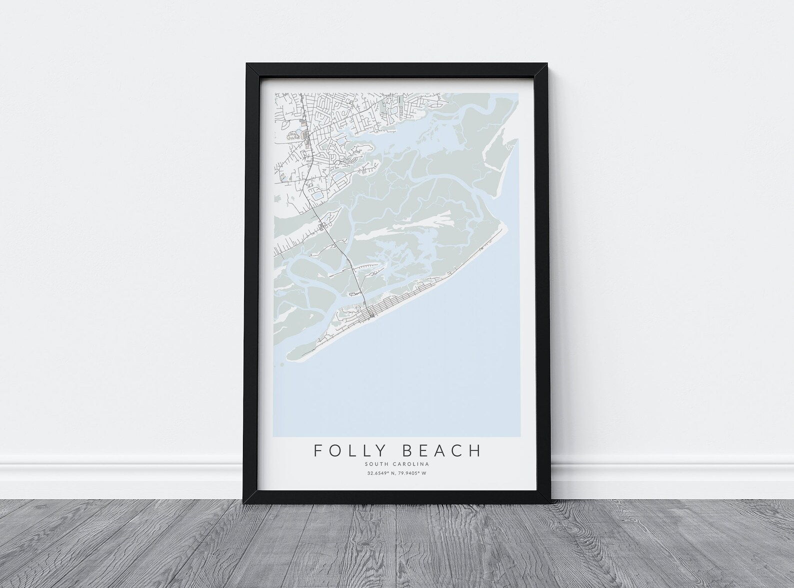 Folly Beach South Carolina Map Print, Map of Folly Beach, Charleston ...