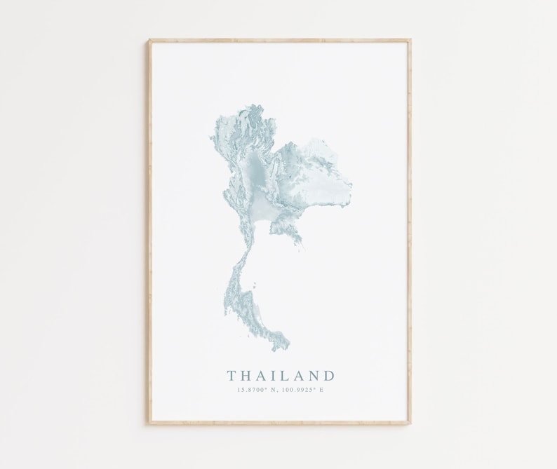 Thailand Map Print, Map of Thailand, Bangkok Thailand, Thailand Map ...