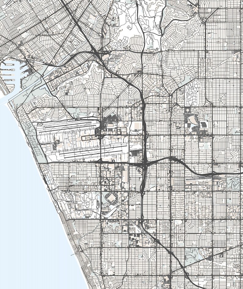 Los Angeles Map Print, Los Angeles Poster, LA Map Print, California Map ...