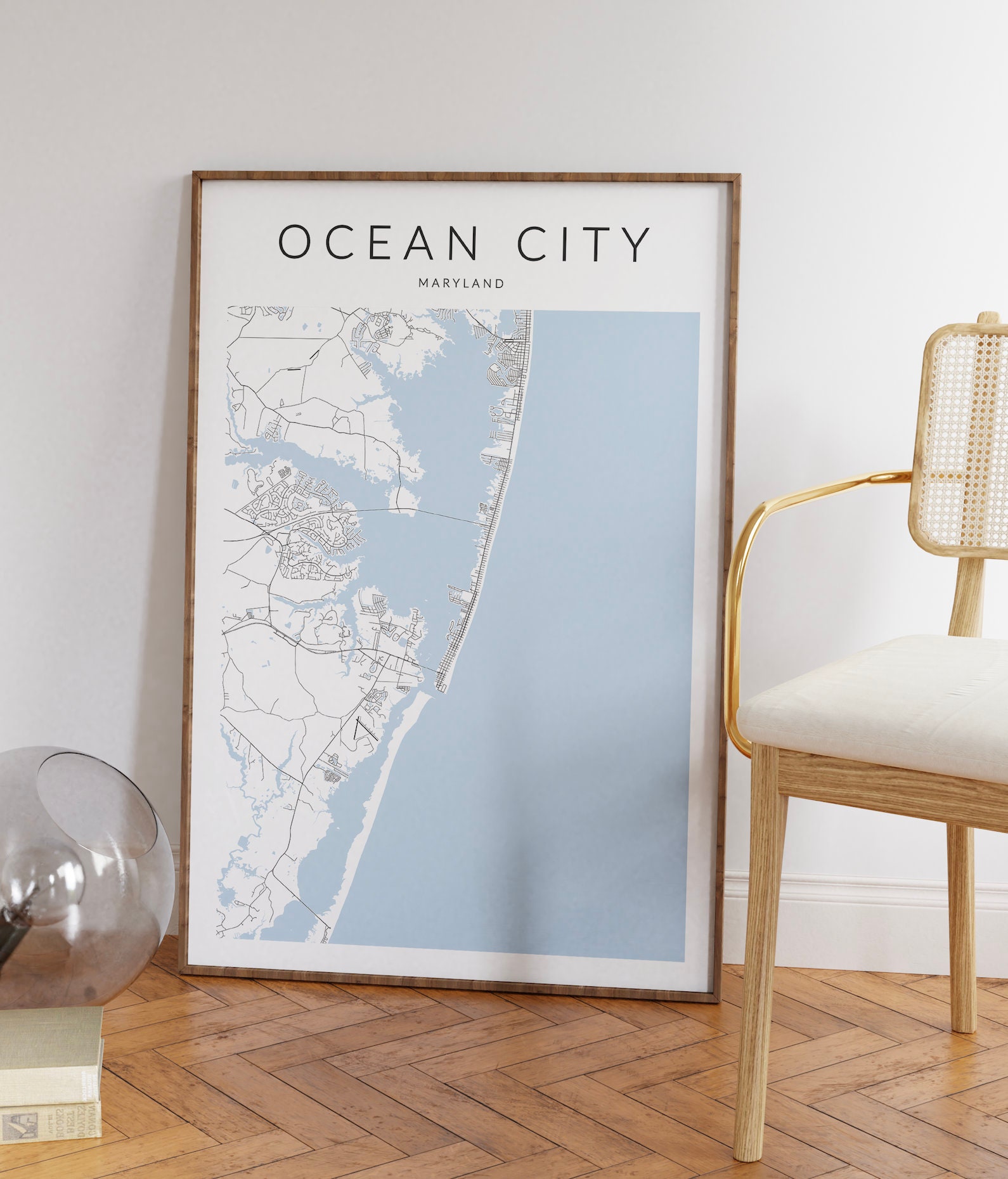 Ocean City Map Print, Ocean City Poster, Ocean City Gift, Ocean City ...
