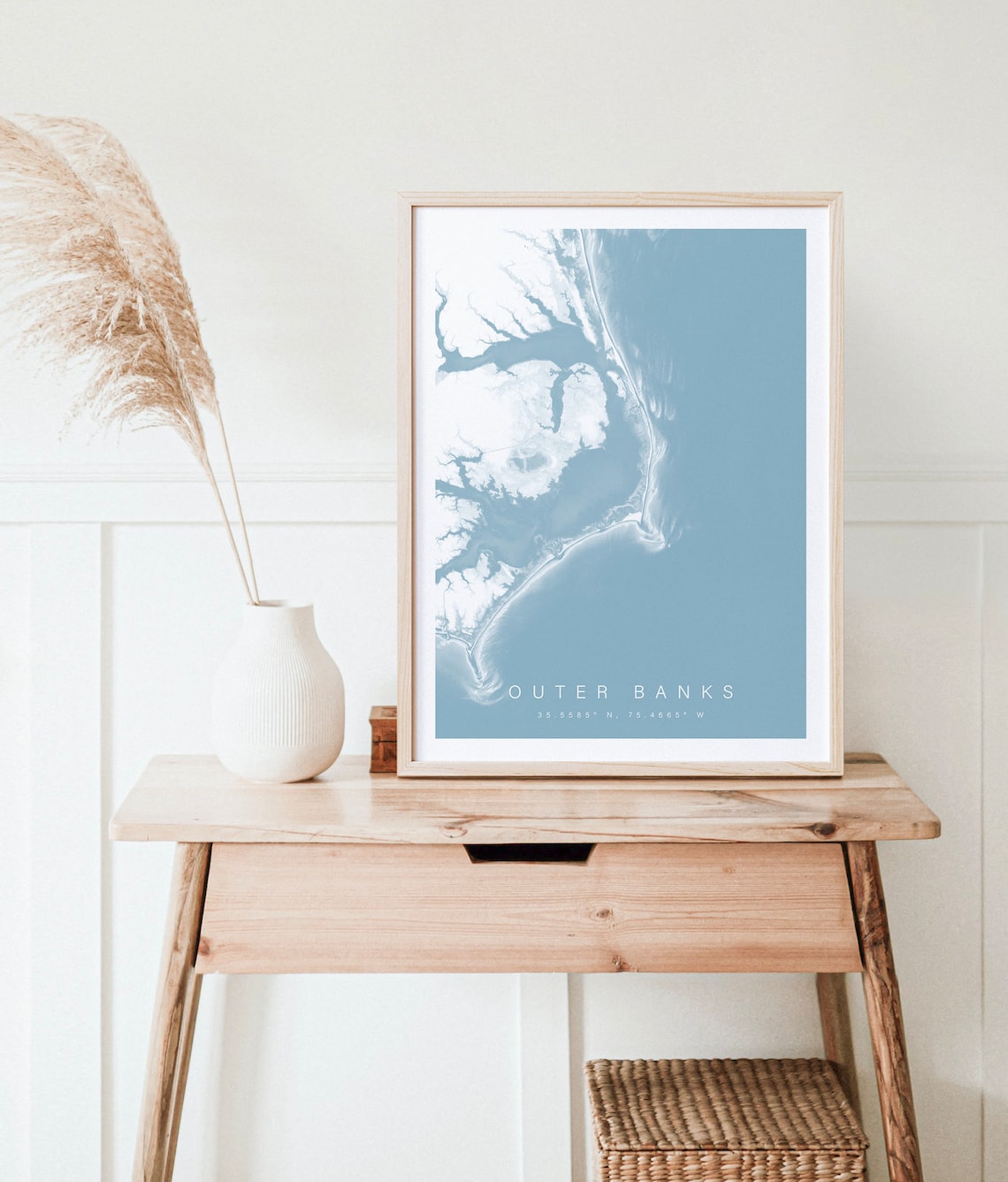 Outer Banks Map Print, Outer Banks Poster, Cape Hatteras Map Print ...