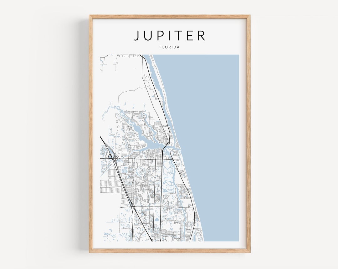 Jupiter Florida Map Print, Jupiter Map Print, Jupiter Florida Poster ...