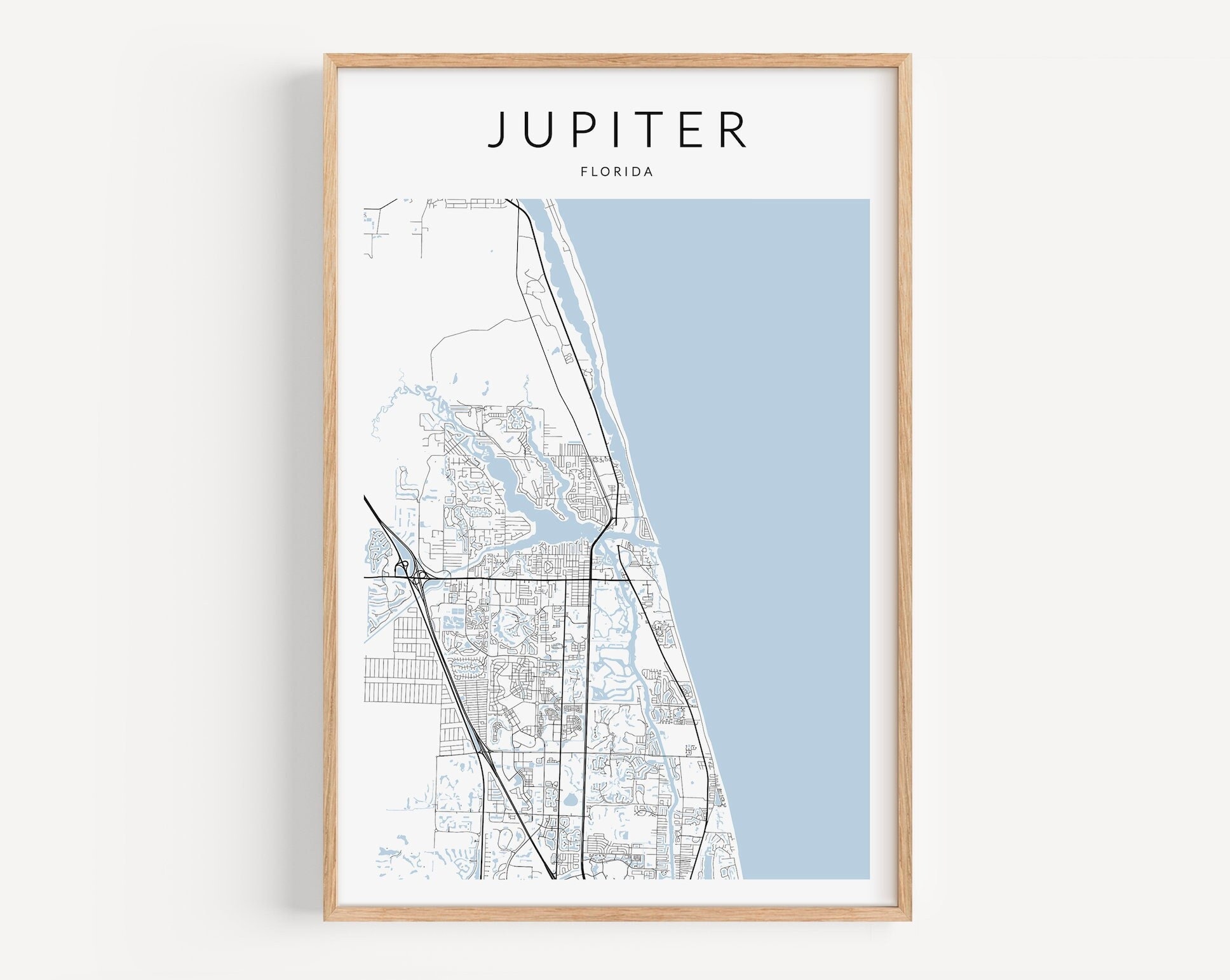 Jupiter Florida Map Print, Jupiter Map Print, Jupiter Florida Poster ...