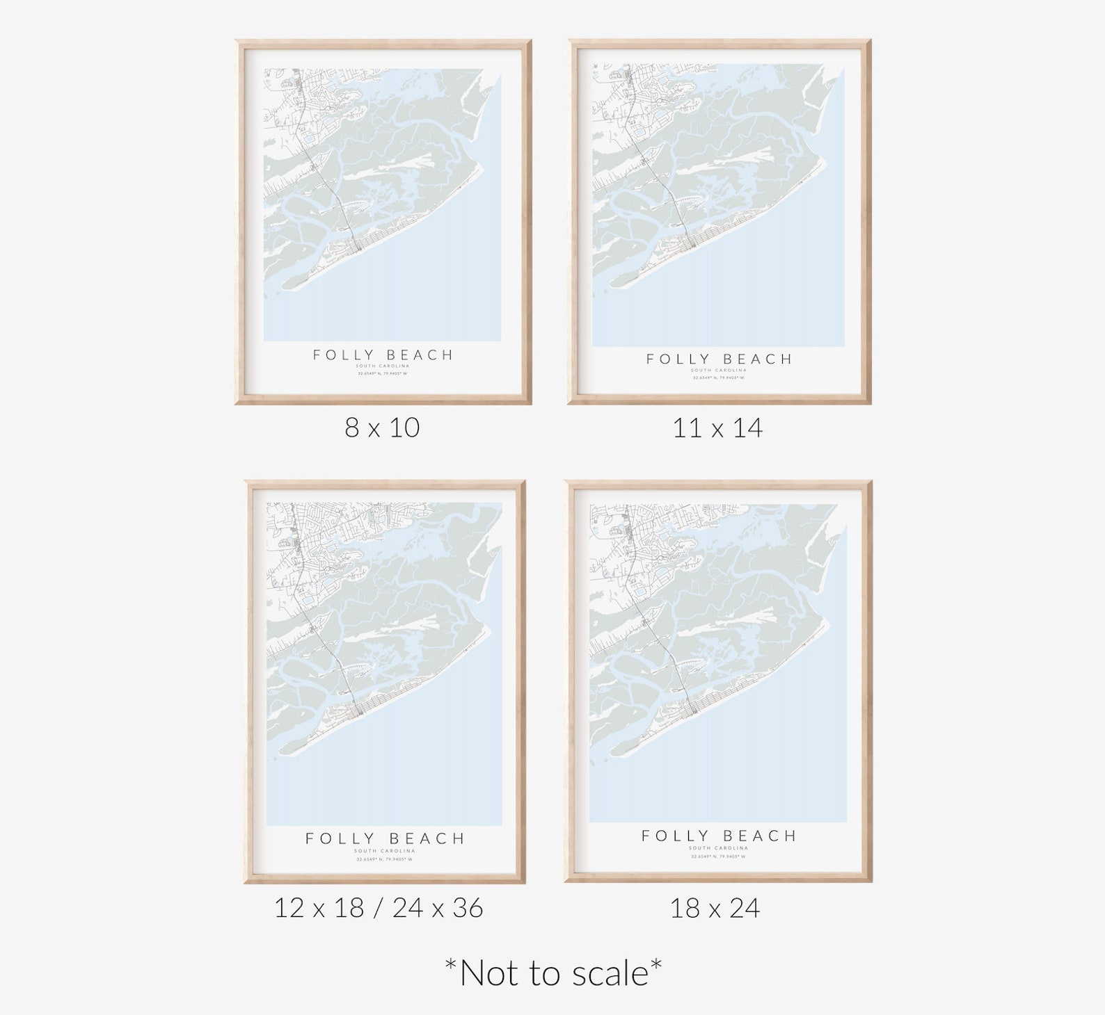 Folly Beach South Carolina Map Print, Map of Folly Beach, Charleston ...