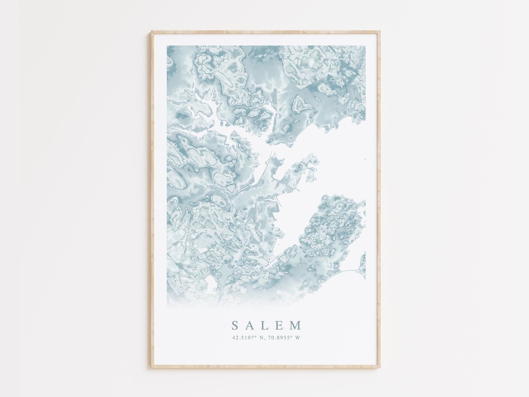 Salem Massachusetts Map Print, Massachusetts Map Poster, Salem Gift ...