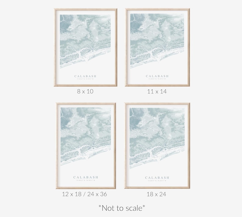 Calabash North Carolina Map Print, Map of Calabash, Calabash Gift ...