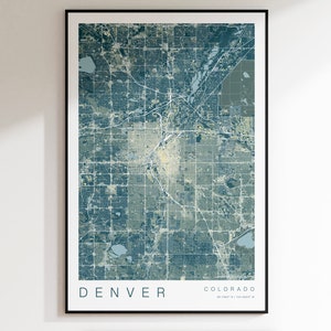 Denver Map Print, Denver Colorado Map Print, Denver Decor, Denver ...