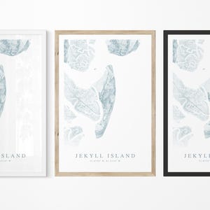 Jekyll Island Map Print, Georgia Beach Home Gift, Jekyll Island Wall ...