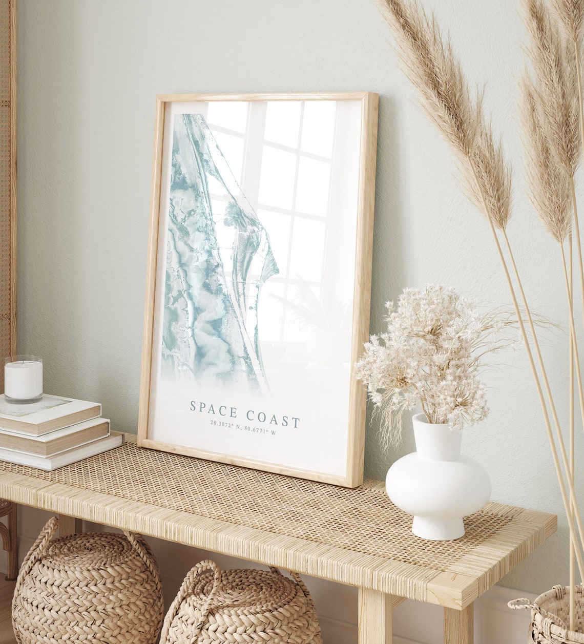 Space Coast Map Print, Space Coast Map Art, Florida Gift, Satellite ...